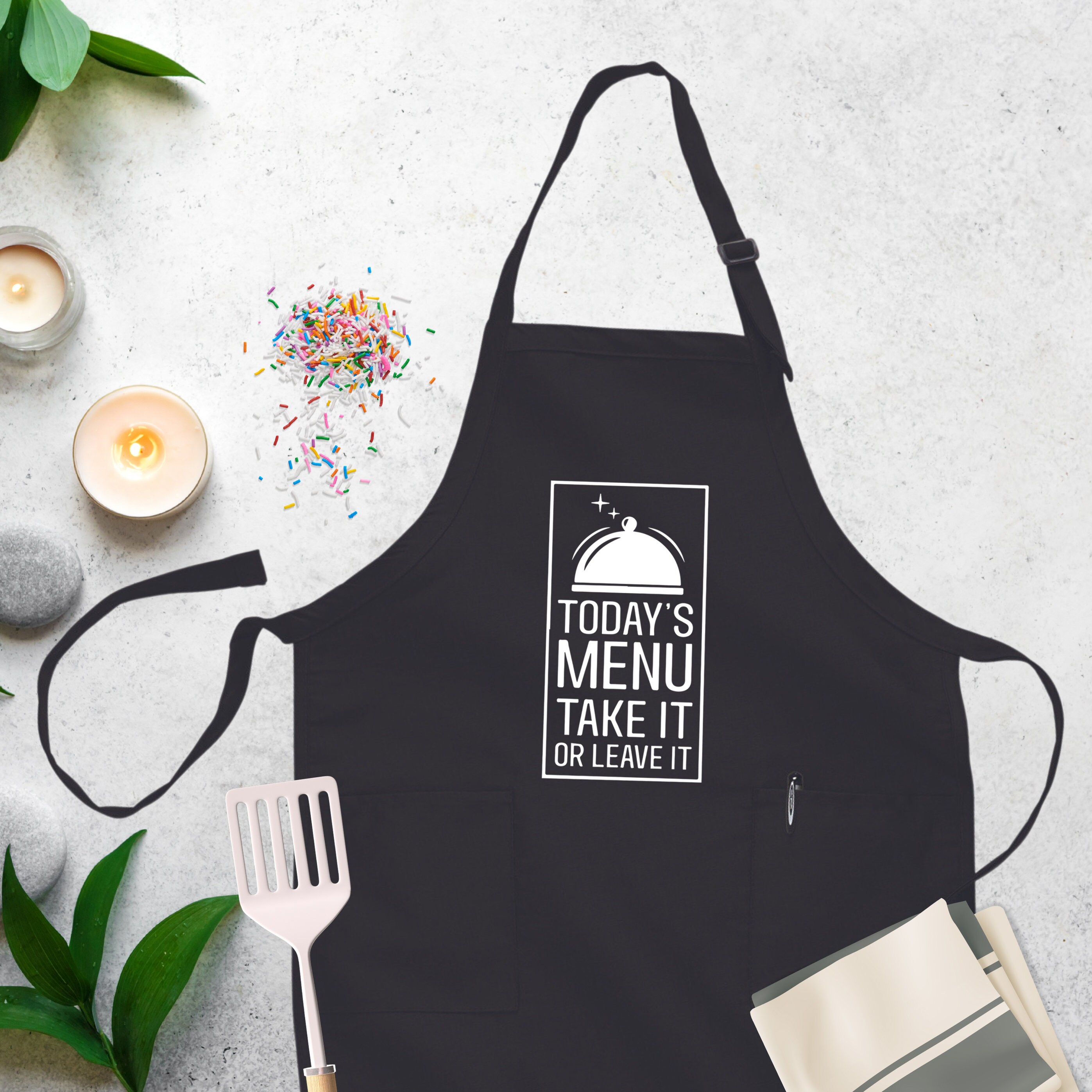Today's Menu Take It or Leave It Apron, Funny Apron, Cooking Apron,mom ...