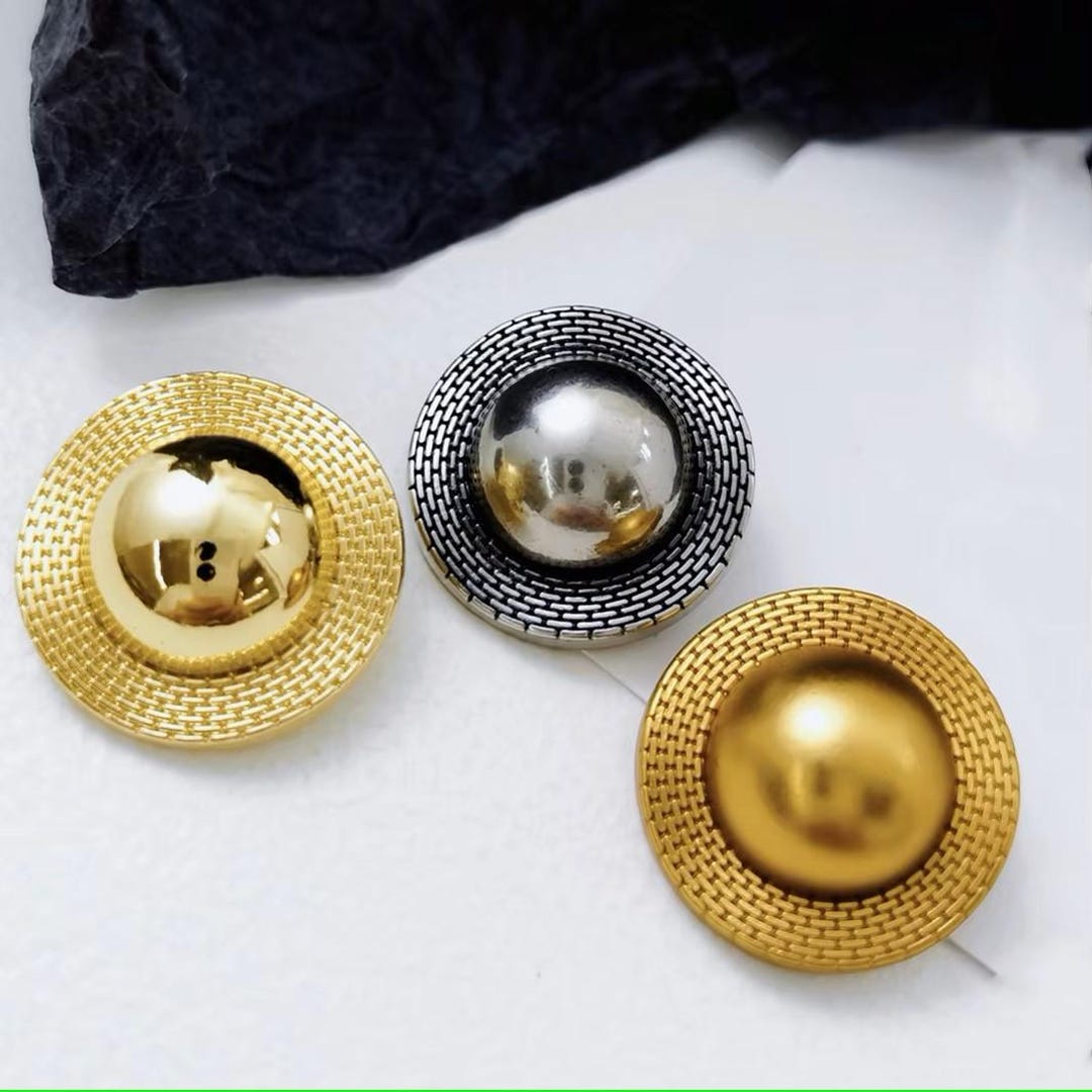 15-23mm Vintage Gold Metal Shank Buttons for Sewing, Clothes Buttons ...