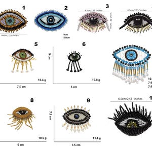 Evil Eye Patches - Rhinestone Patches - Embroidered Eye Patch Applique - Evil Eye Sew Patch ...