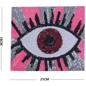Evil Eye Sequin Patch: Sparkling Iron-on Applique - Etsy