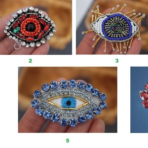 1pcs Eye Patch With Rhinestone Sequined Applique Evil Eye Patches Decorative Patch for Clothing ...