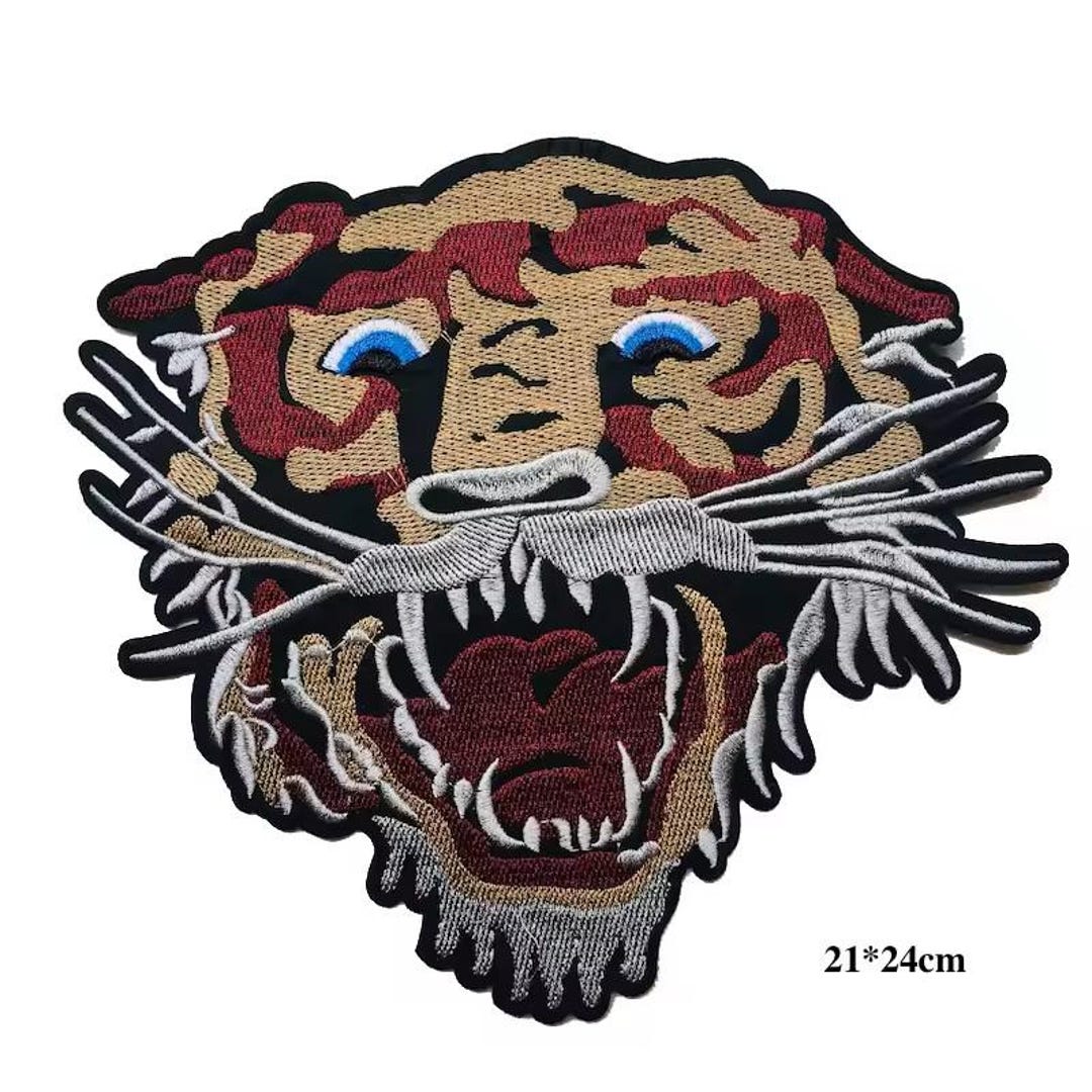 Roaring Tiger Head Patch - Large Tiger Animal Iron on Patches, Tiger ...