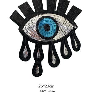 Evil Eye Sequin Patch: Sparkling Iron-on Applique - Etsy
