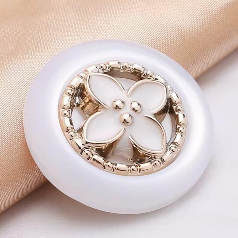Black Embossed Flower Metal Shank Buttons: Sewing Embellishments 18 ...