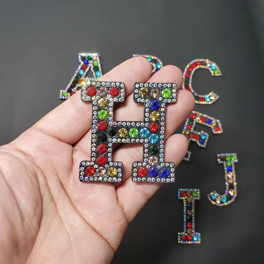 1pcs 5cm Rhinestone Alphabet Letters Patches, Alphabet Patch ...