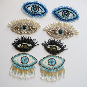 1pcs Eye Patch With Rhinestone Sequined Applique Evil Eye Patches Decorative Patch for Clothing ...