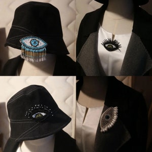 1pcs Eye Patch With Rhinestone Sequined Applique Evil Eye Patches ...