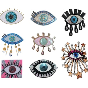 Evil Eye Sequin Patch: Sparkling Iron-on Applique - Etsy