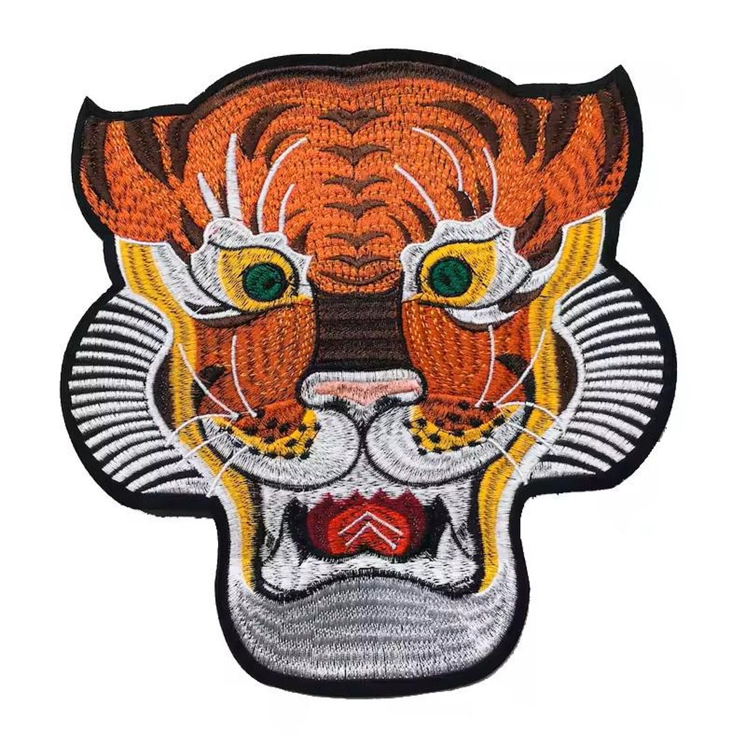 Chinese Tiger Head Patch Iron On, Chinese Embroidery Patch, Roaring ...