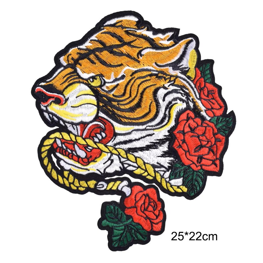 Tiger Patch Embroidery Applique - Large Tiger Animal Iron on Patches ...
