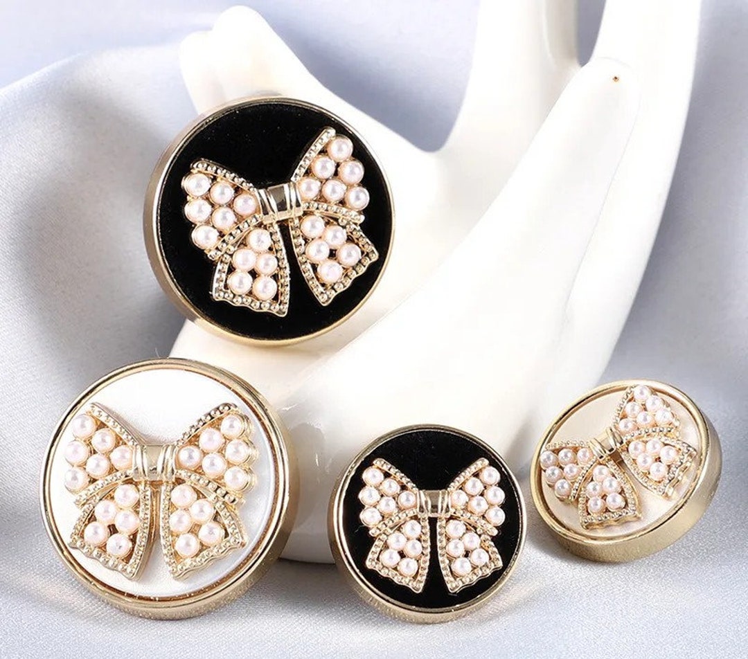 6-10pcs 18-23mm Metal Bow Buttons, Clothes Buttons, Metal Shank Buttons ...