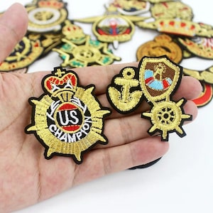 Golden Crown Embroidered Applique Patches: Clothing Decoration - 25pcs ...