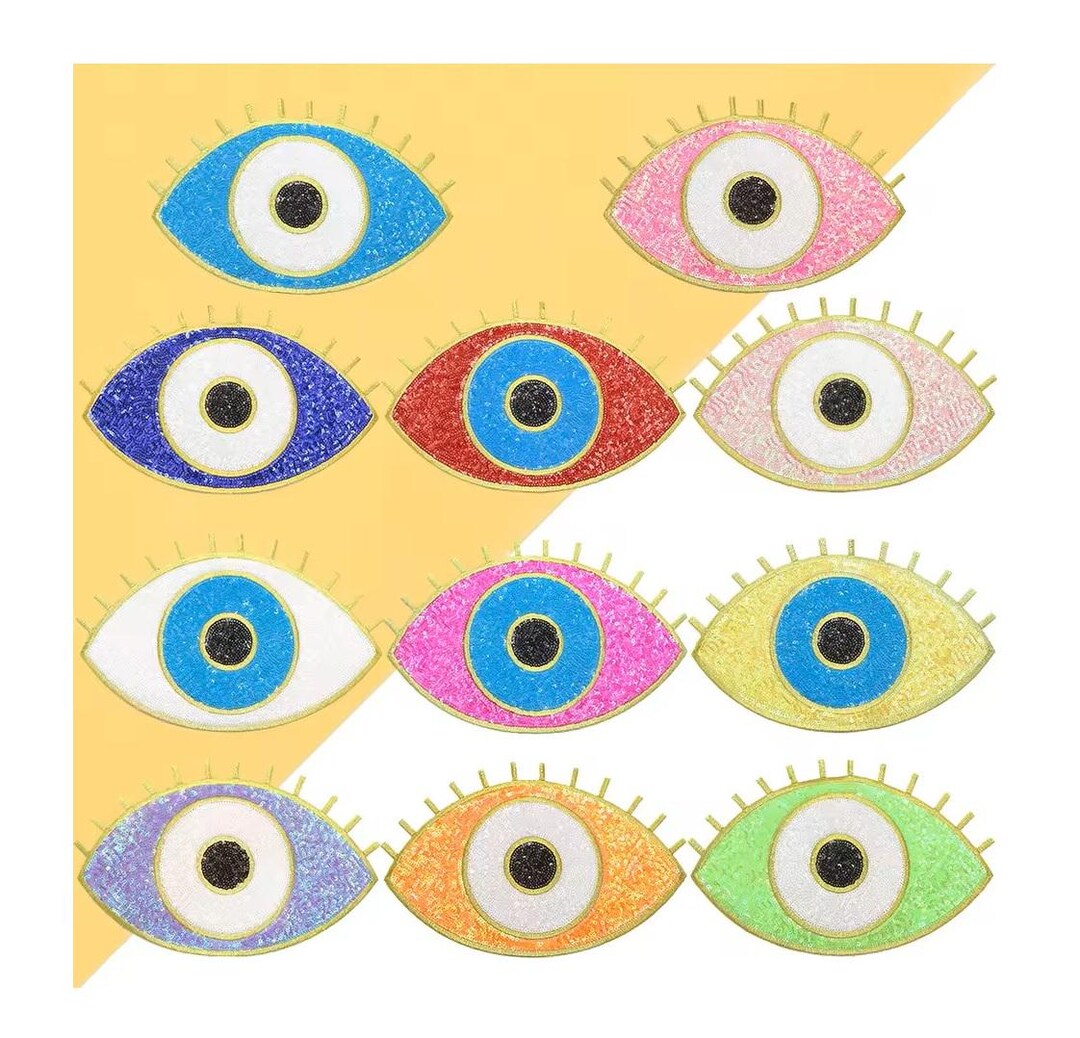 Evil Eye Sequin Patch: Sparkling Rhinestone Iron on Applique - Etsy