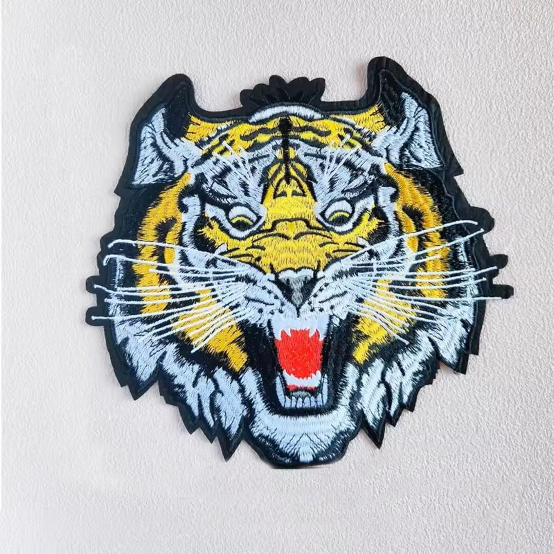 Tiger Patch Embroidery Applique, Large Tiger Patch, Jacket Embroidery Patch, Tiger Head Patch ...