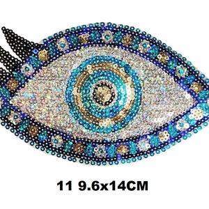 Evil Eye Sequin Patch: Sparkling Iron-on Applique - Etsy