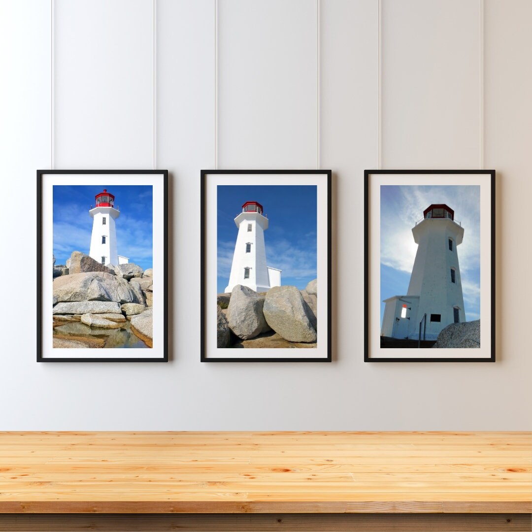 Set of 3 peggy's Cove Lighthouse Digital Prints - Etsy