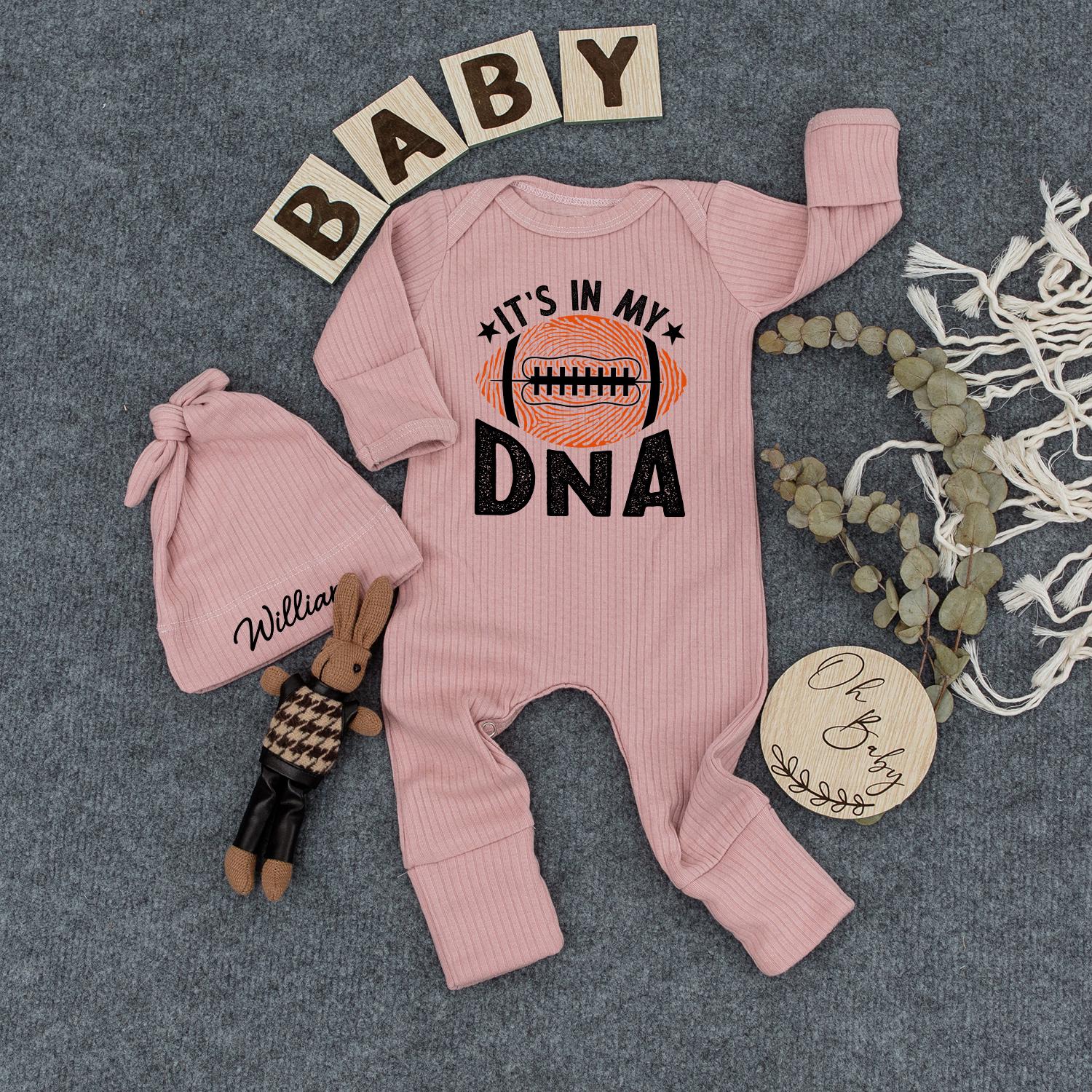Custom Football It's in My DNA Baby Bodysuit, Pregnancy Announcement ...