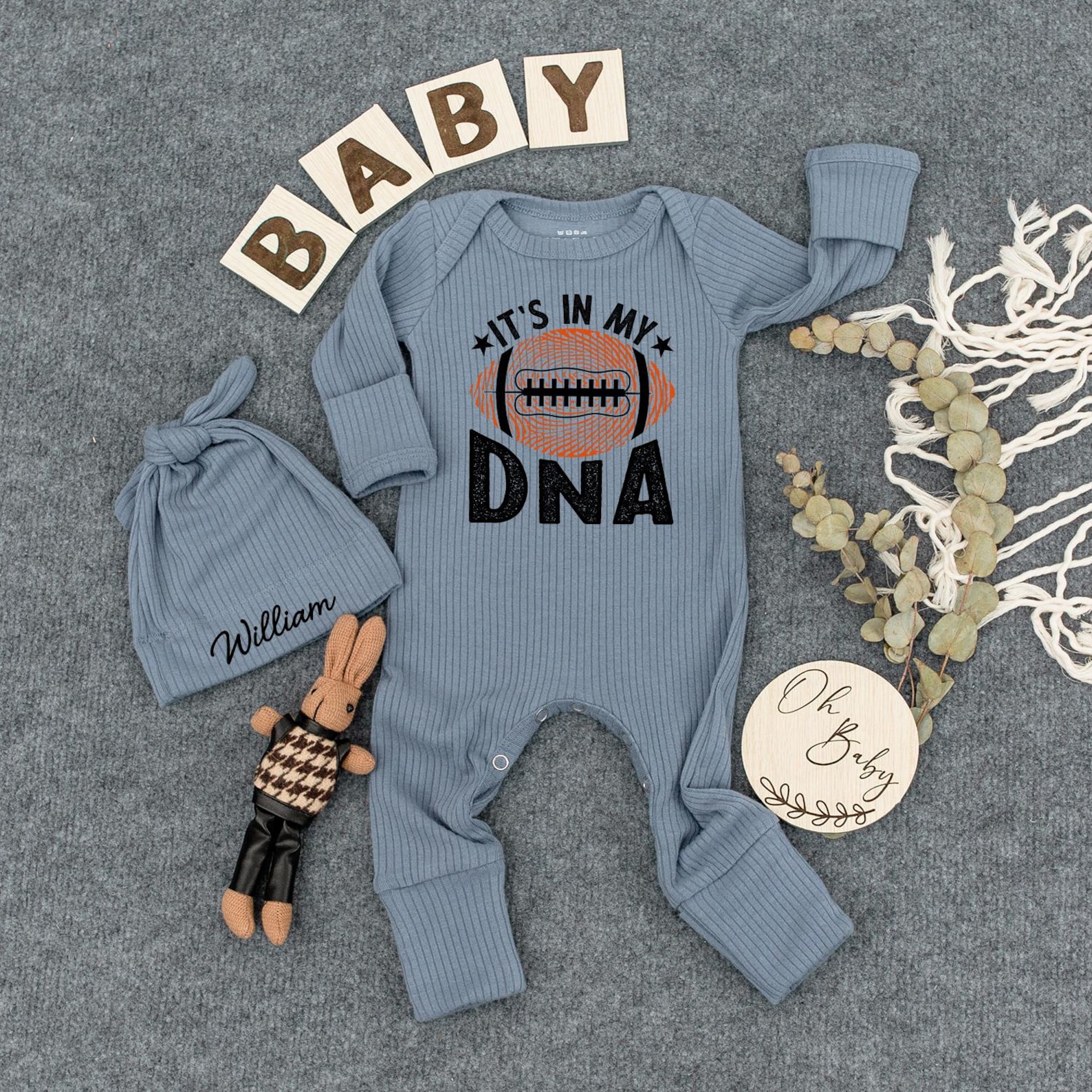 Custom Football It's in My DNA Baby Bodysuit, Pregnancy Announcement ...