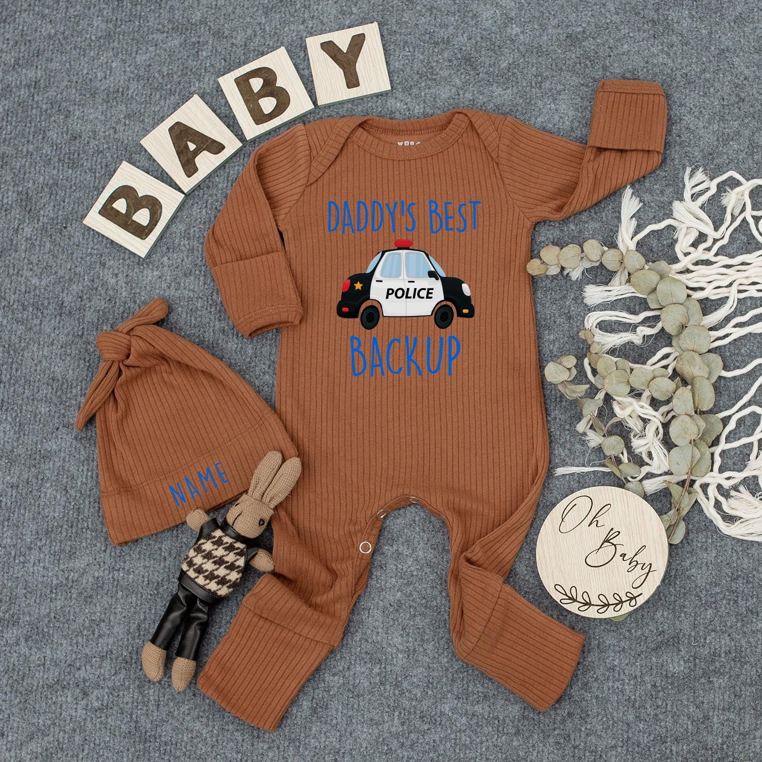Custom Daddy's Backup Infant Bodysuit and Hat, Pregnancy Announcement ...