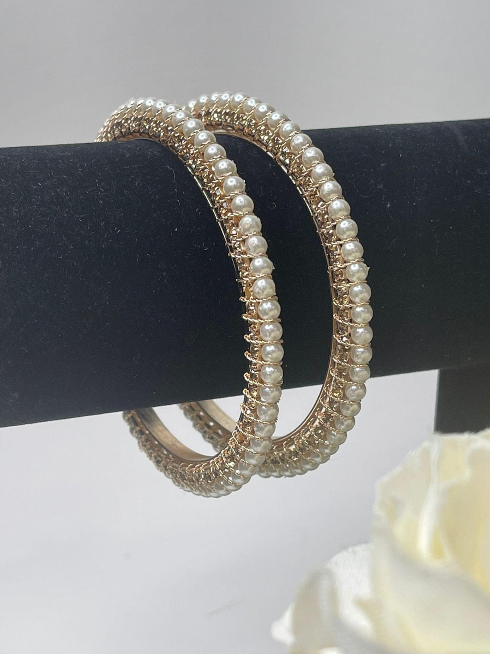 Designer Pearl Bangles -indian Bangles -bridesmaid Gift- Gold Plated ...