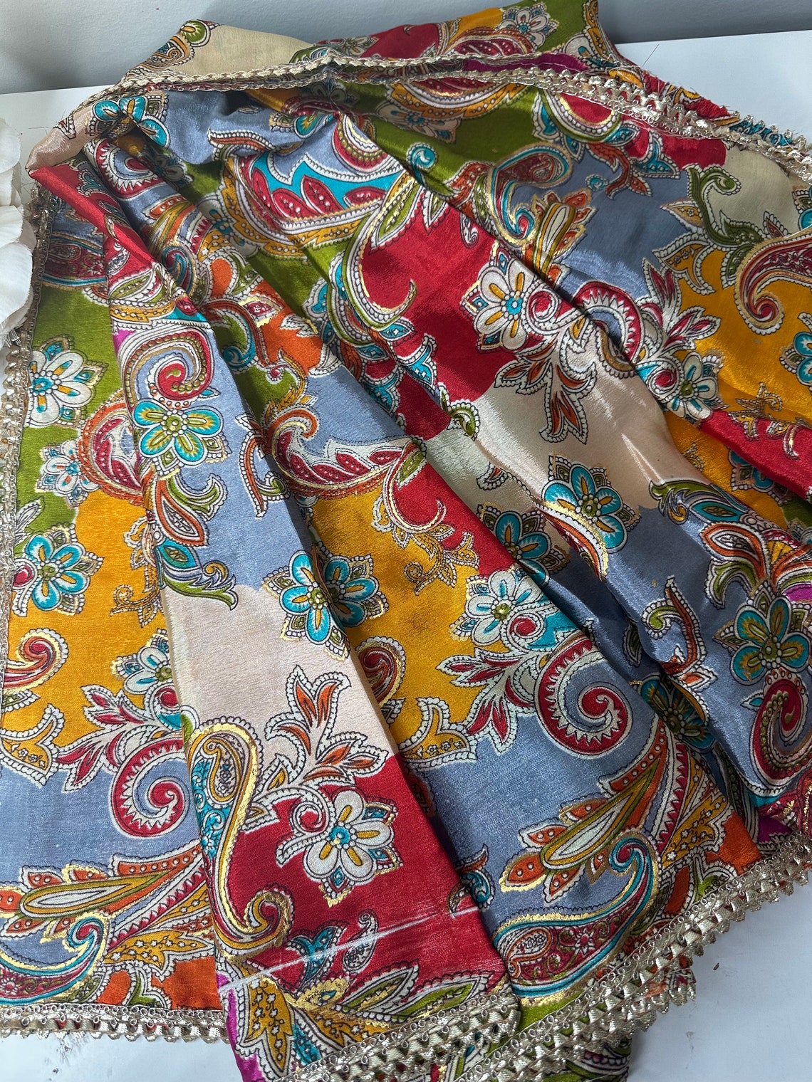 Multicolor Dupatta With Gotta Patti Lace - Etsy