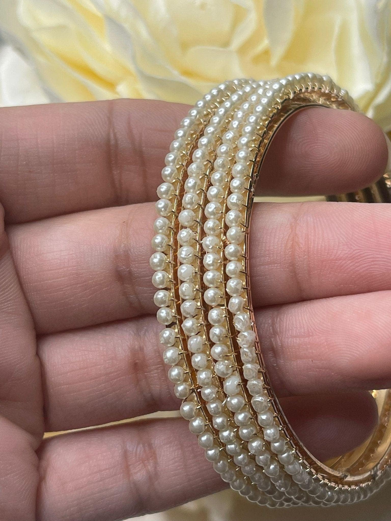 Designer Pearl Bangles -indian Bangles -bridesmaid Gift- Gold Plated ...