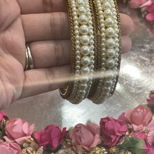 Designer Pearl Bangles -indian Bangles -bridesmaid Gift- Gold Plated ...