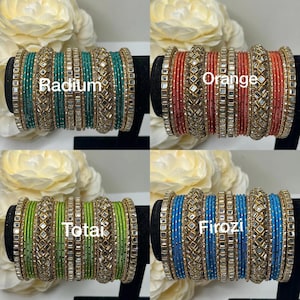 Restocked Indian Bangles Set With Kundan Stone Work Kada, Indian ...