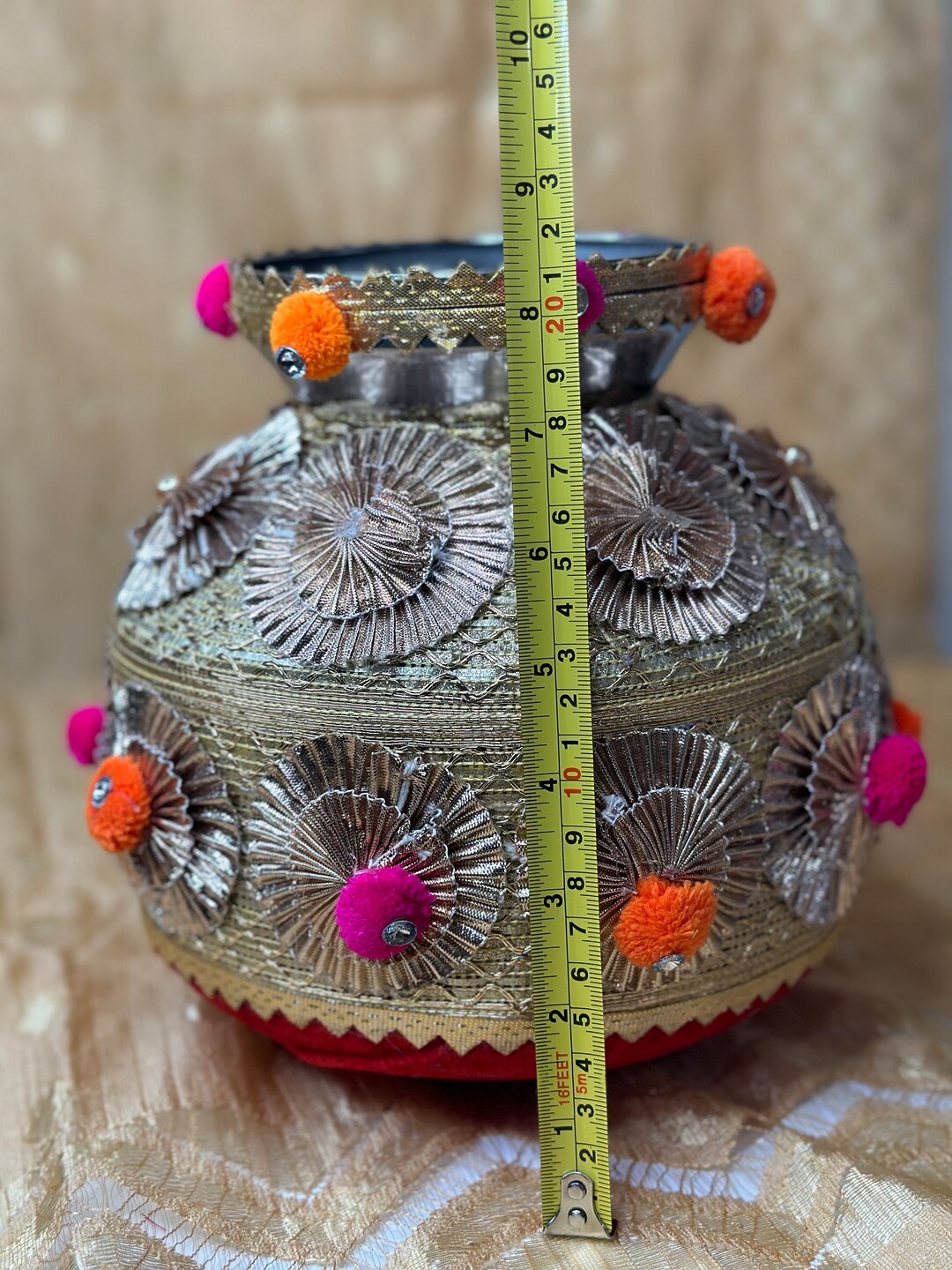 Izhaar Handmade Matka Stainless Steel Matki Pot Kumbh Kalash Decorated ...