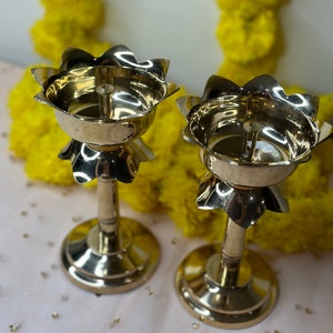 Pure Brass Diya, Oil Lamp for Home Temple Festival Gifts Puja Articles ...