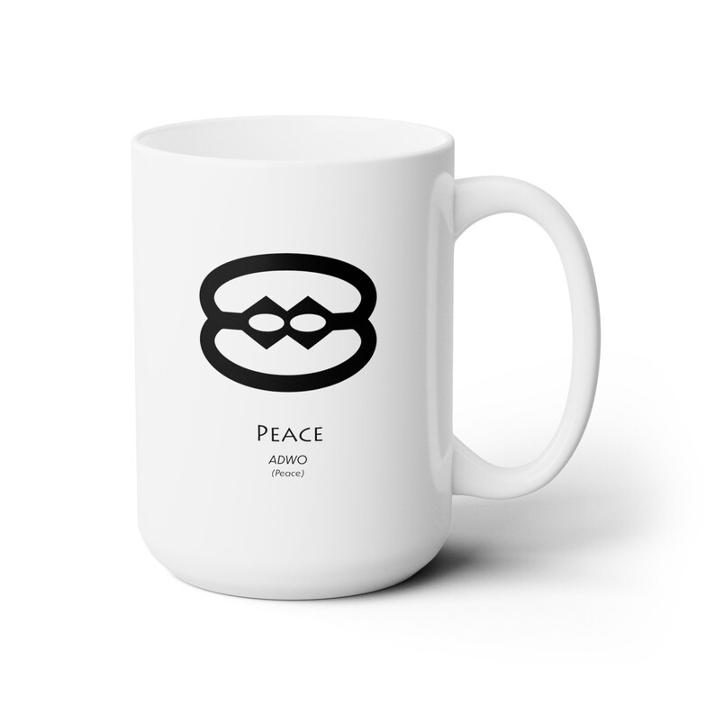 Peace and Love Adinkra Ceramic Mug 15oz - Etsy