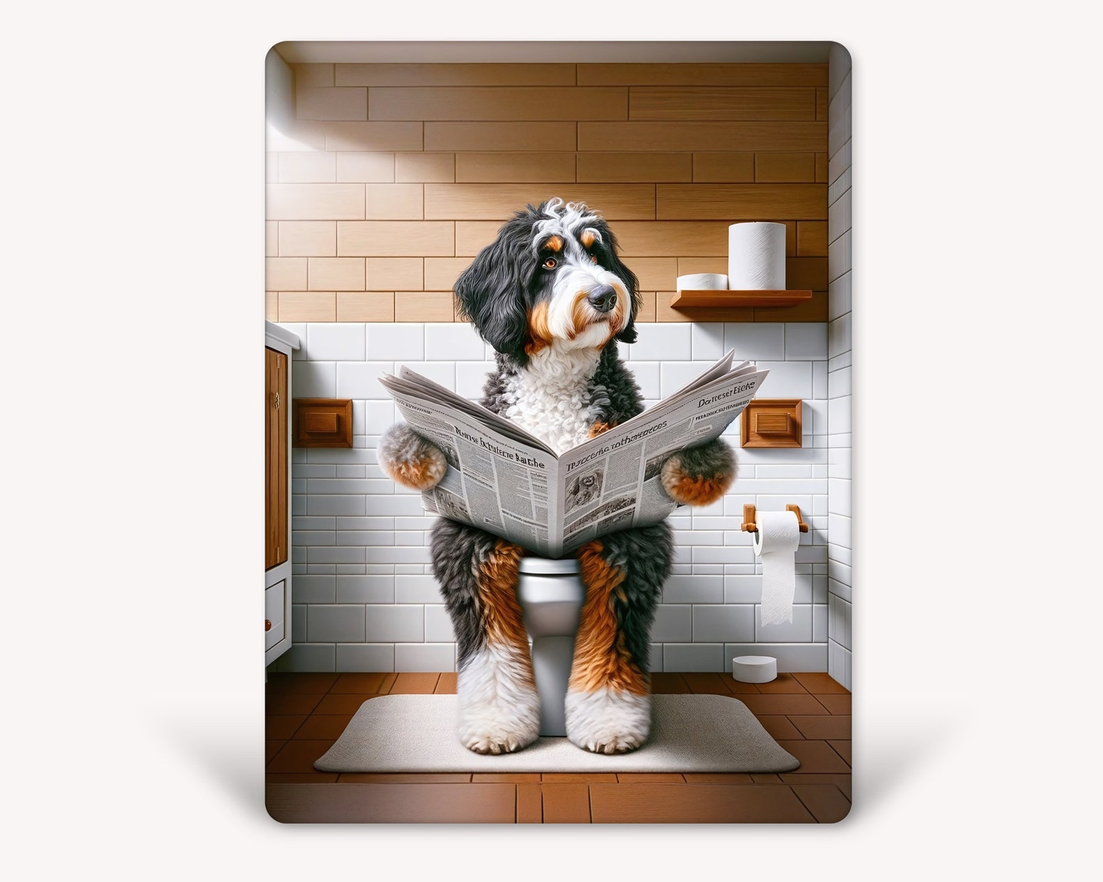 Bernedoodle Bathroom Sign, Metal Sign, Bathroom Art, Signs for Dog ...