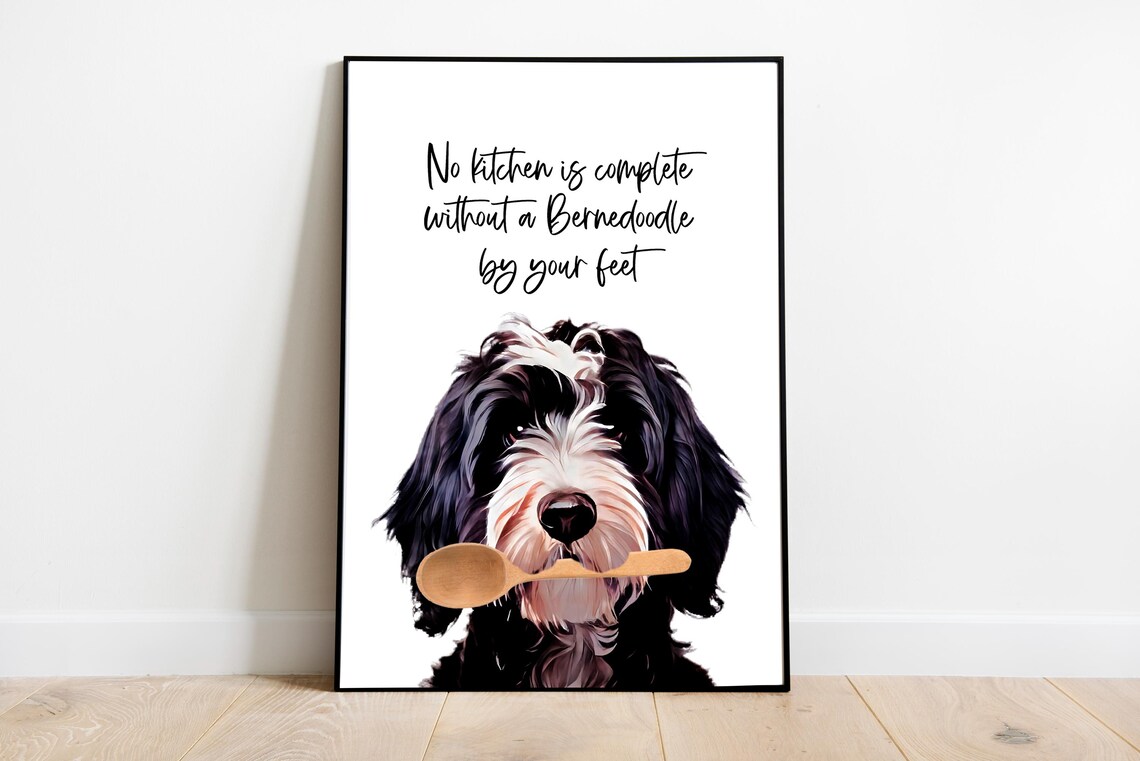 Bernedoodle in the Kitchen | Funny Metal Signs | Home Decor - Etsy