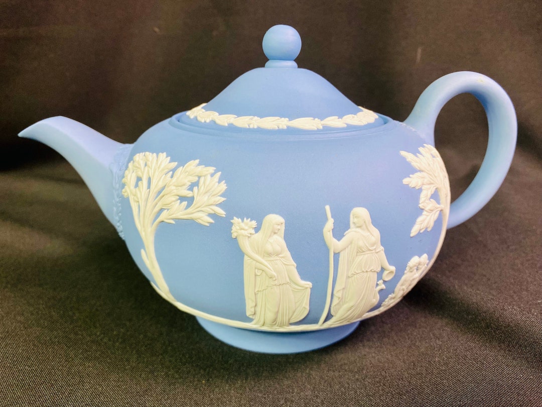 Wedgwood Pale Blue Jasper Teapot - Etsy