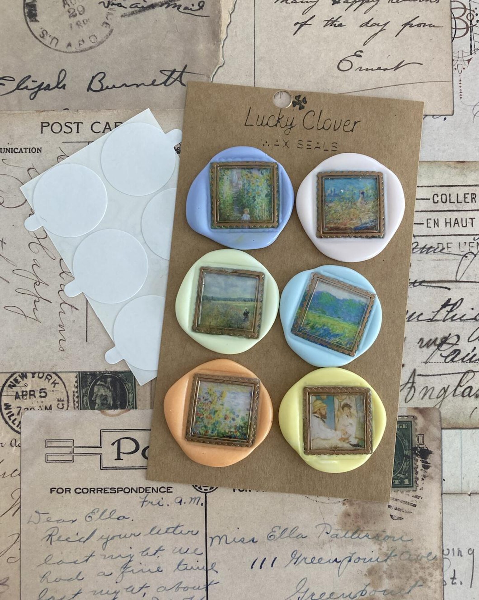 Framed Monet Wax Seal Sticker- Set of 6 - Etsy