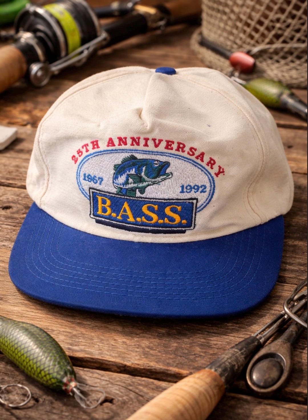 Vintage BASS Fishing Snapback Hat 25th Anniversary USA Made 90s Trucker ...