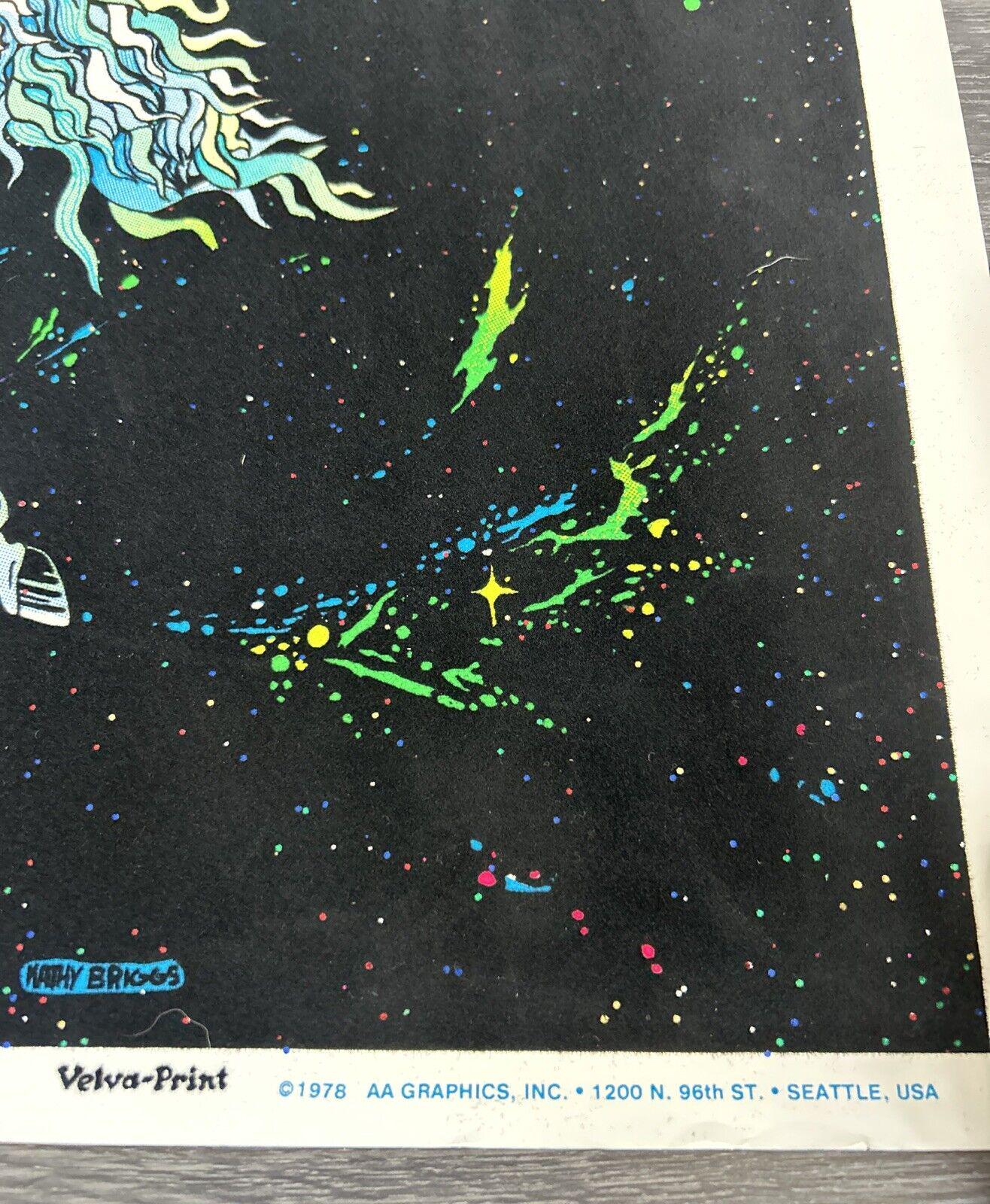 Vintage 70s Pegasus Winger Horses BLACKLIGHT Poster 35x23 Neon Kathy ...