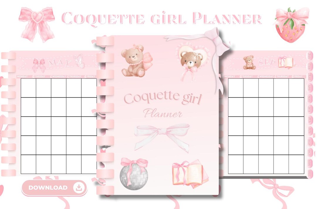 Coquette Planner, Coquette Girl Planner,it Girl Planner, That Girl ...