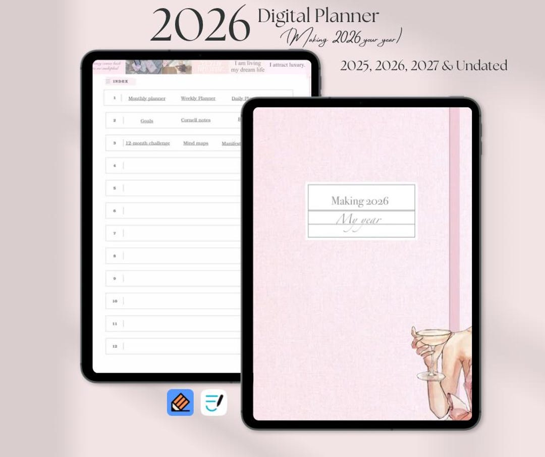 2026 Digital Planner | Aesthetic Goodnotes, Notability, iPad & Android ...