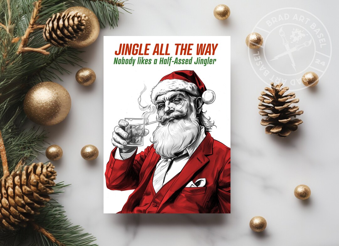 Funny Santa Christmas Card: Sarcastic Holiday Greeting Card - Etsy