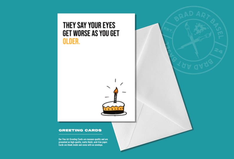 Funny Birthday Card: Eyes Get Worse, Sarcastic Humor - Etsy