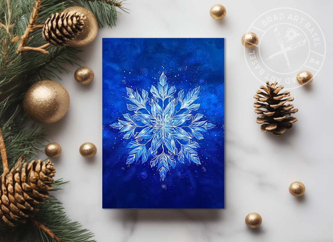 Handmade Snowflake Holiday Card Set: Artist Series Christmas Cards - Etsy