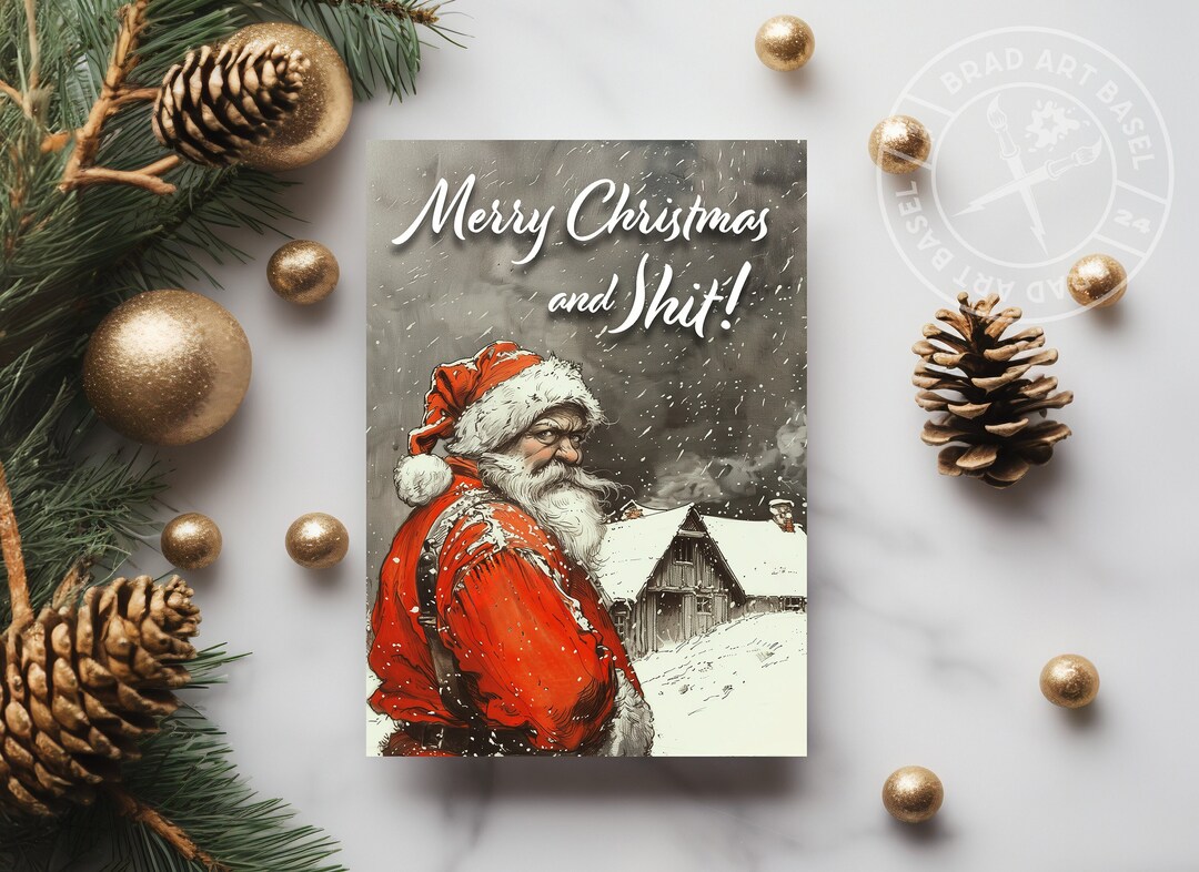 Funny Santa Christmas Card: Sarcastic Holiday Greeting - Etsy