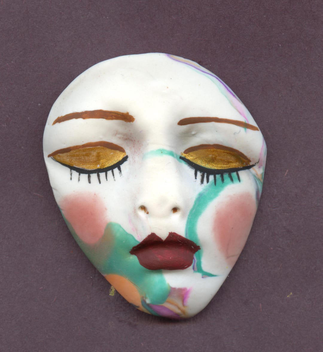 New ! Polymer Clay One of A Kind Detailed Abstract Clay Face A98 - Etsy