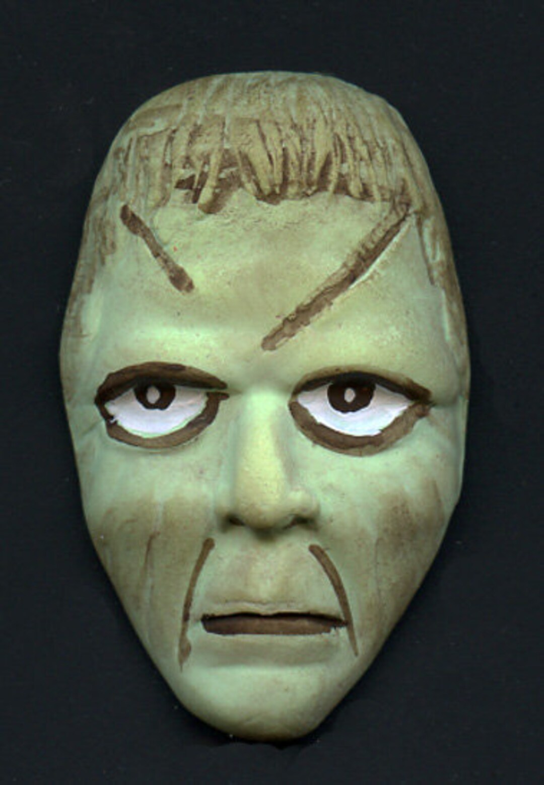 Polymer Clay Frankenstein Art Doll Face FRK 4 - Etsy