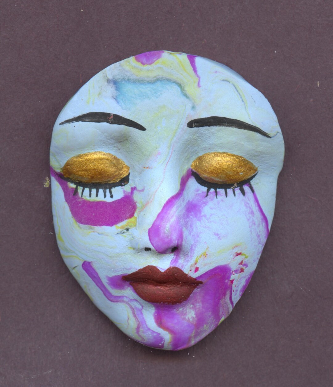 New ! Polymer Clay One of A Kind Detailed Abstract Clay Face A110 - Etsy