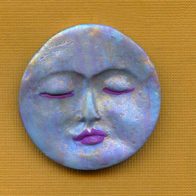 Moon Face Necklace - Etsy