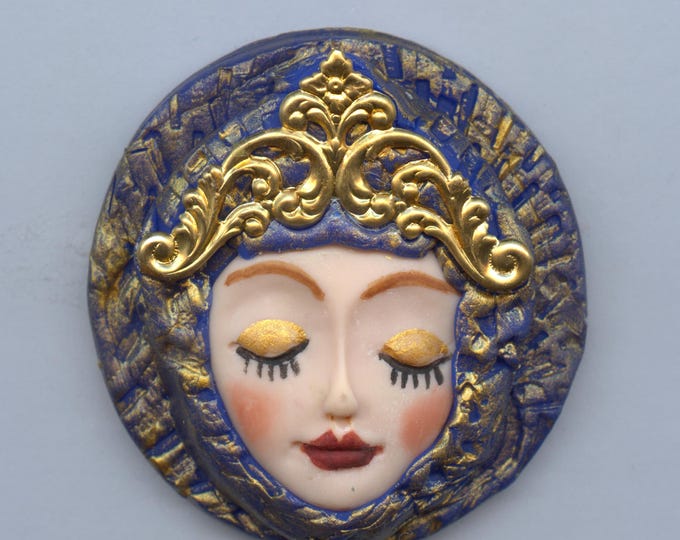 Polymer Clay Maiden Medallion: Detailed Face Art, 2" - Etsy
