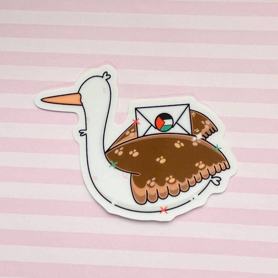 Free Palestine Duck With Mail Vinyl Sticker for Laptop, Water Bottle ...