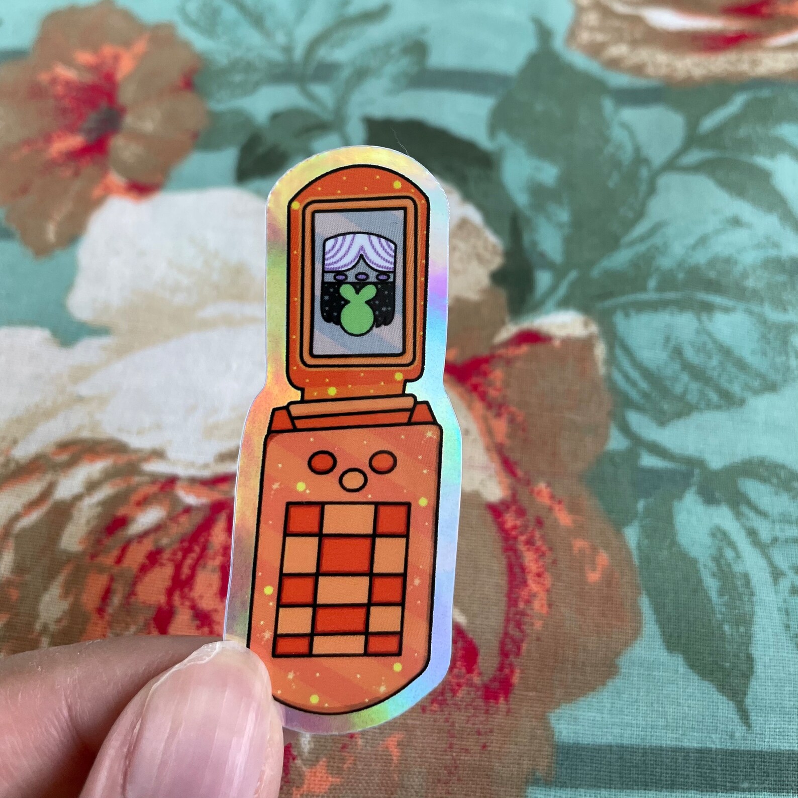 Mojo Jojo Flip Phone Powerpuff Girls Holographic Vinyl Sticker - Etsy